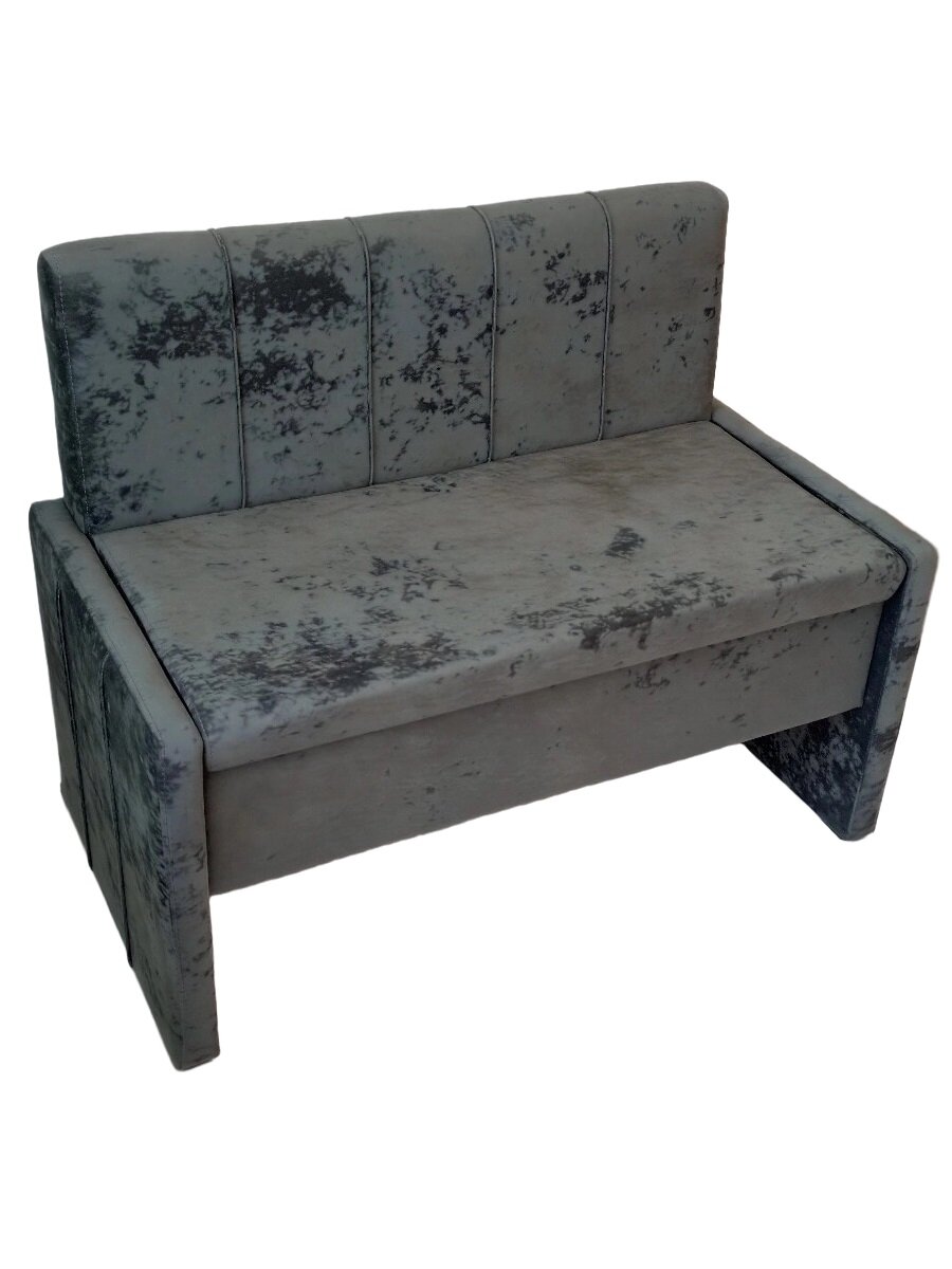 Маленький кухонный диван StylChairs Стиль, ширина 100 см, велюр CRUSH темно-серый