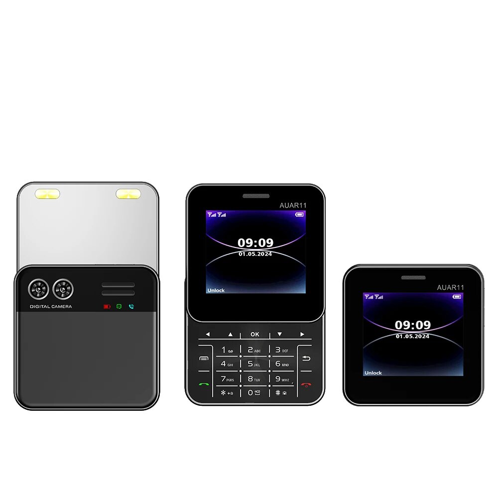 SERVO AUAR11 Rotating Mobile Phone 2.4" Slide Screen 2 SIM Stadby Flashlight Speed Dial Magic Voice FM 2G Button Small Cellphone