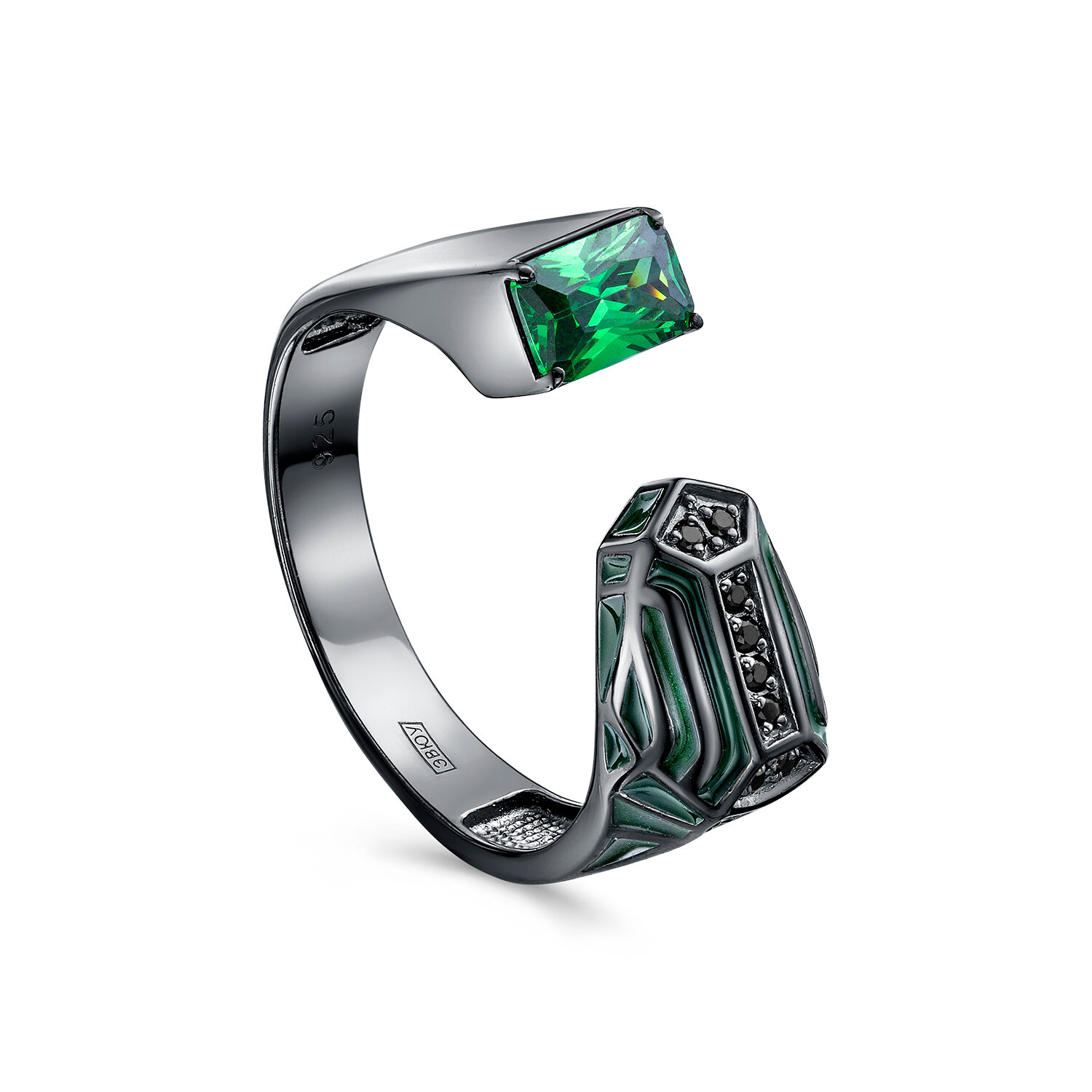 Кольцо, серебро, 925 проба, фианит