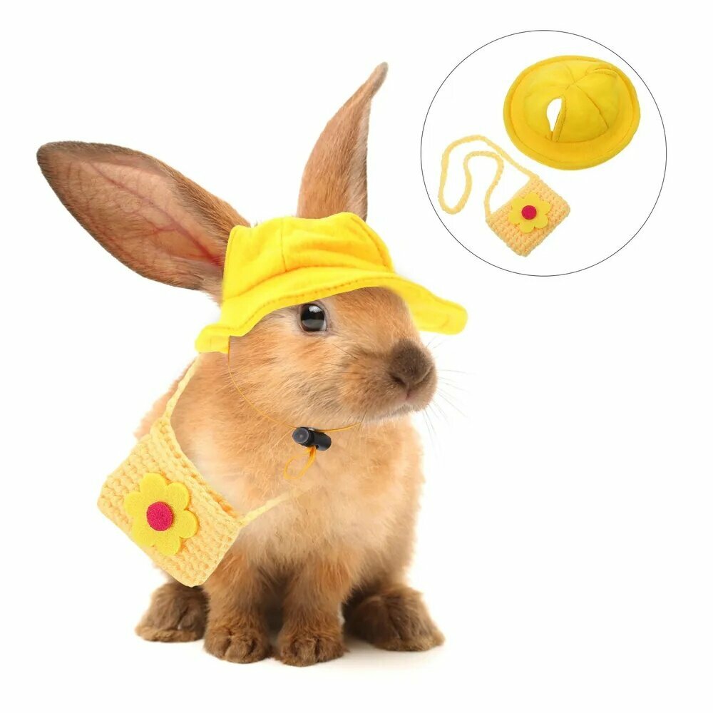Костюм Для Кролика Желтый Фетровый И Шерстяной Аксессуар 1 Комплект