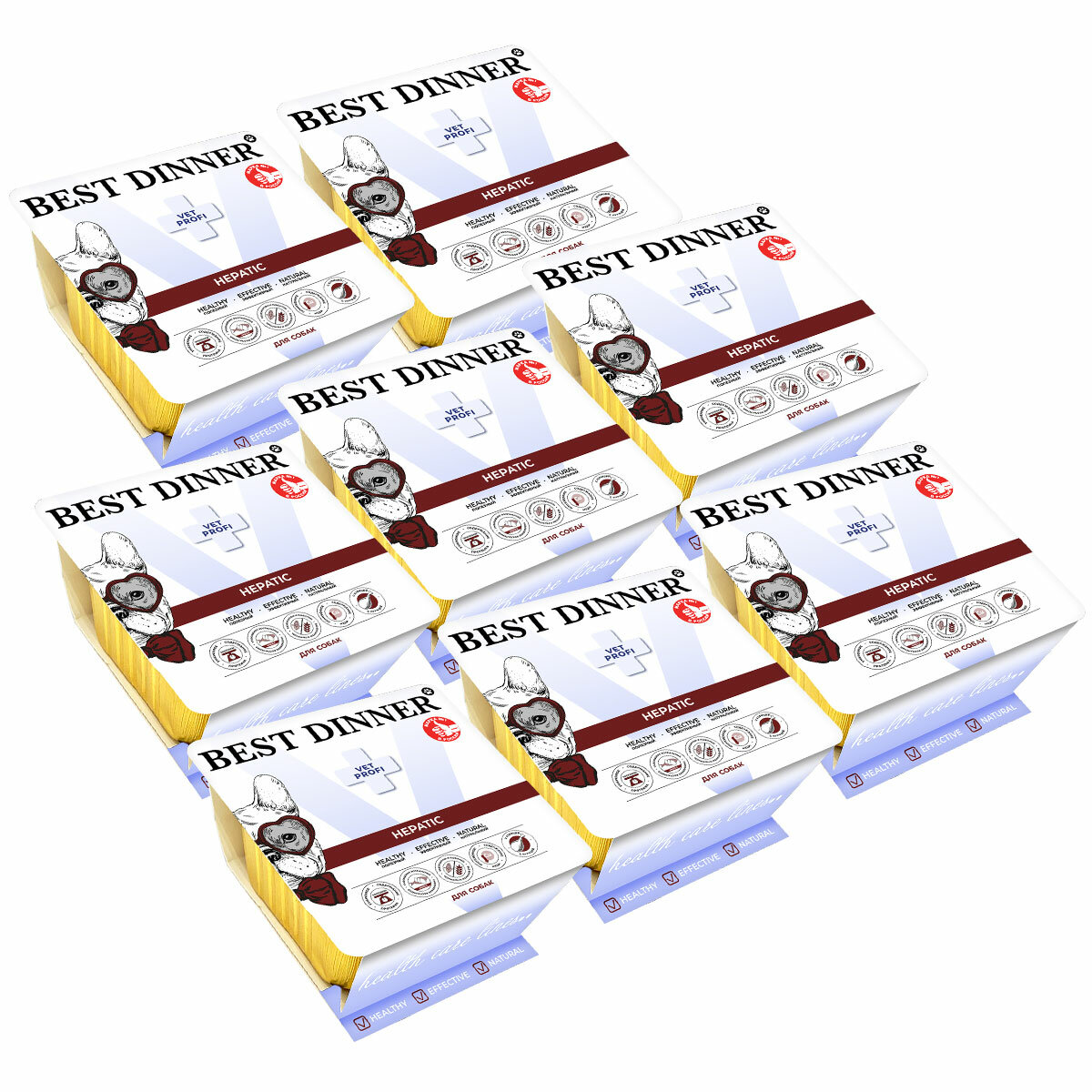 Корм влажный Best Dinner Vet Profi Hepatic для взрослых собак при заболеваниях печени паштет, курица, 100 г х 8 шт