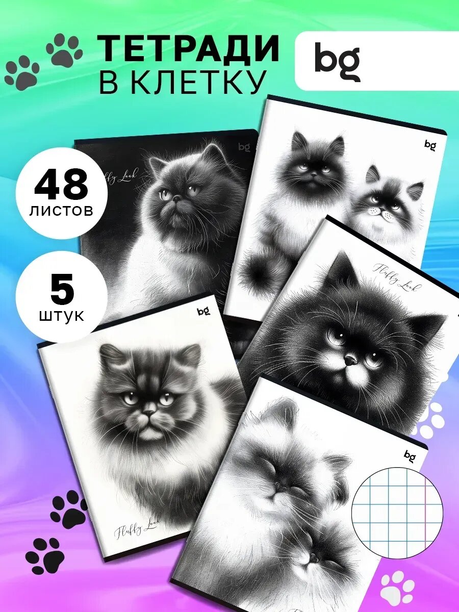 Тетрадь в клетку 48 листов 5 штук