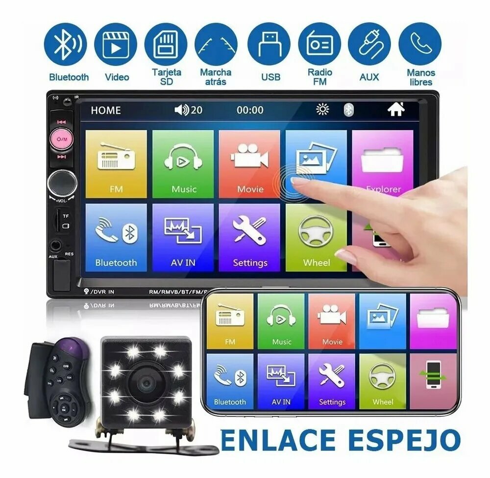 7-дюймовый HD MP4 MP5 автомобильный видеоплеер Bluetooth FM громкая связь карта памяти 7023B камера