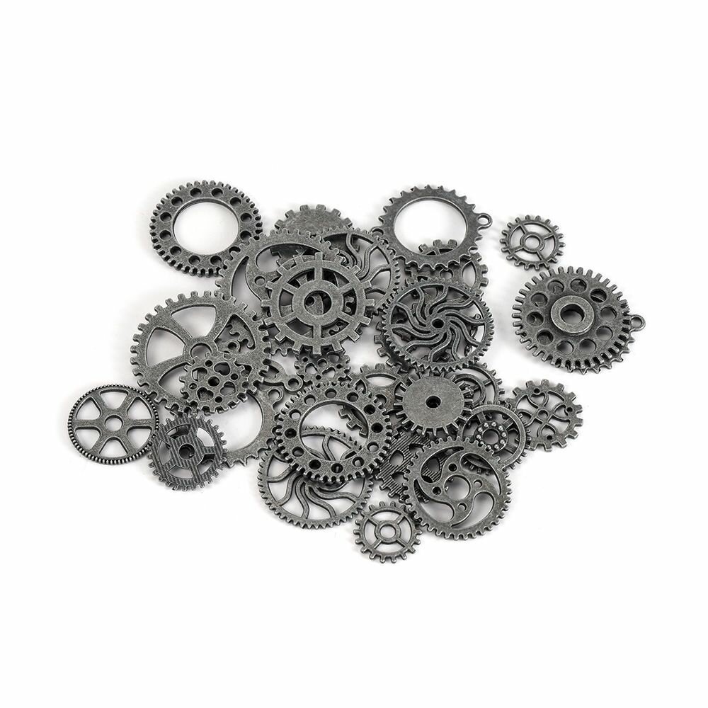 Металлические шестеренки для творчества, 50 г, декор в стиле стимпанк, заливка эпоксидной смолой, фурнитура для украшений и поделок