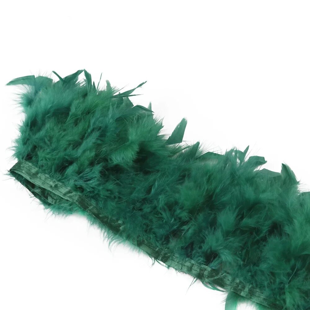 Изумрудная лента с перьями индейки, Dark Green
