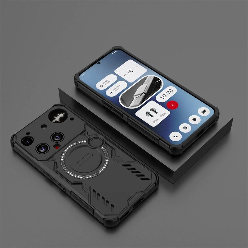 Чехол для Nothing Phone 3a с охлаждением и магнитным креплением, глазированный дизайн, элегантно-черный защитный чехол
