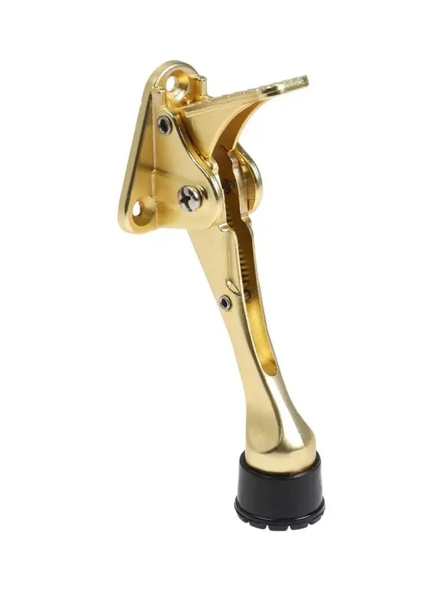 Стильный дверной фиксатор с автоподъемом в золотом цвете