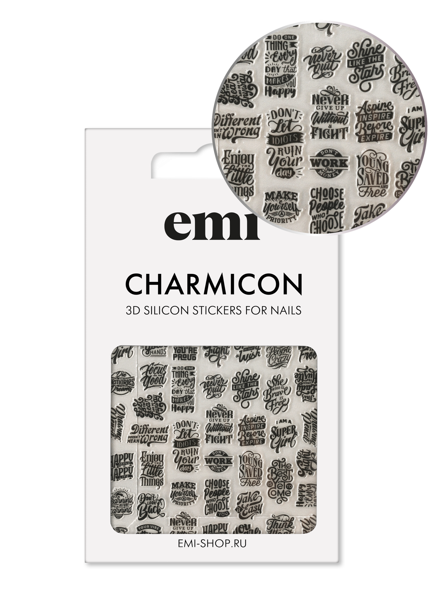 Силиконовые стикеры для ногтей EMI, Charmicon 3D Silicone Stickers №230 Уличный стиль