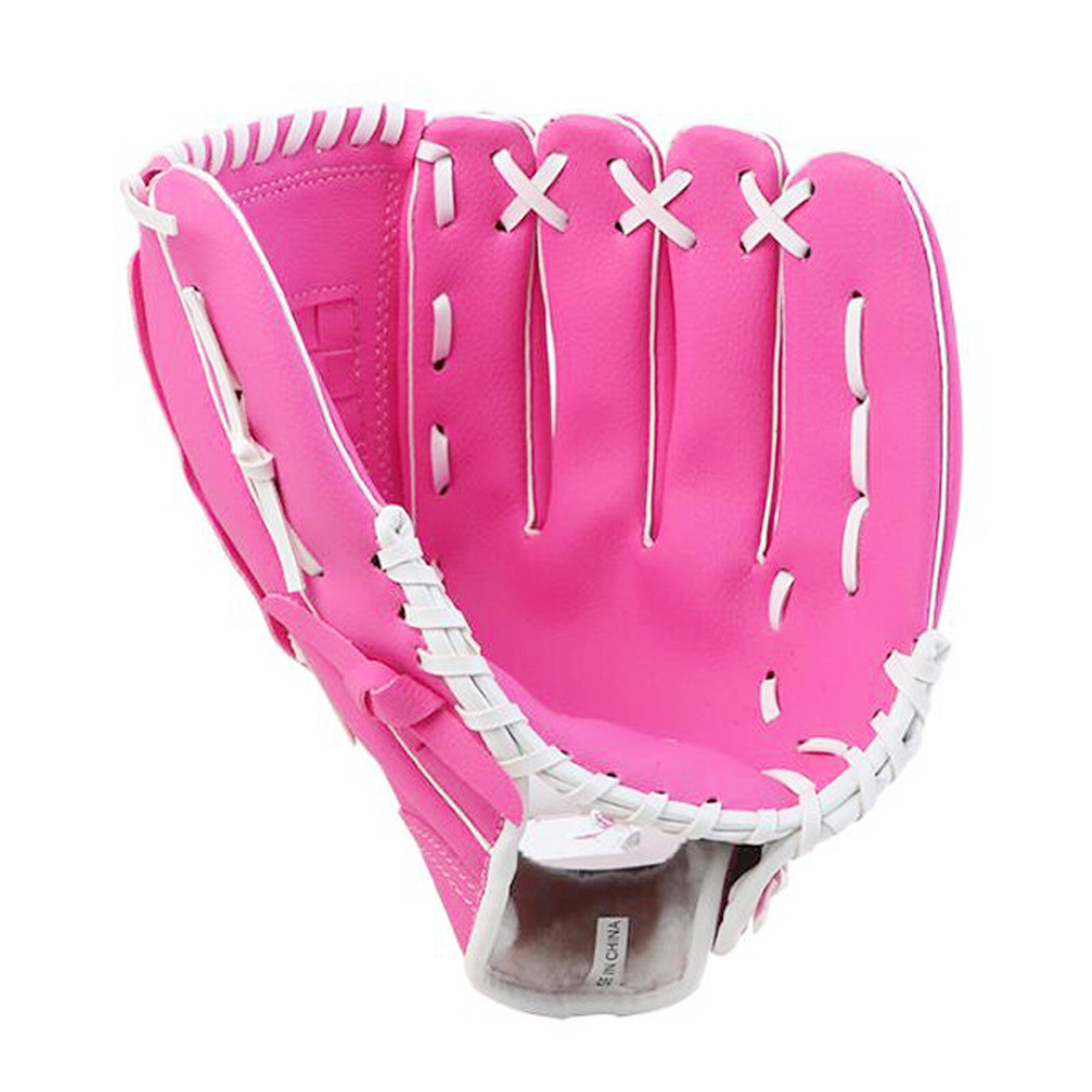 Спортивная бейсбольная перчатка для взрослых и детей, кожаная, дышащая, для бейсбола и софтбола, тренировочная, розовая, 29,2 см/11,5 дюймов.