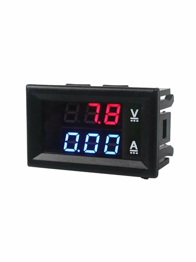 Цифровой вольтметр и амперметр DC 0-100V с двойным дисплеем