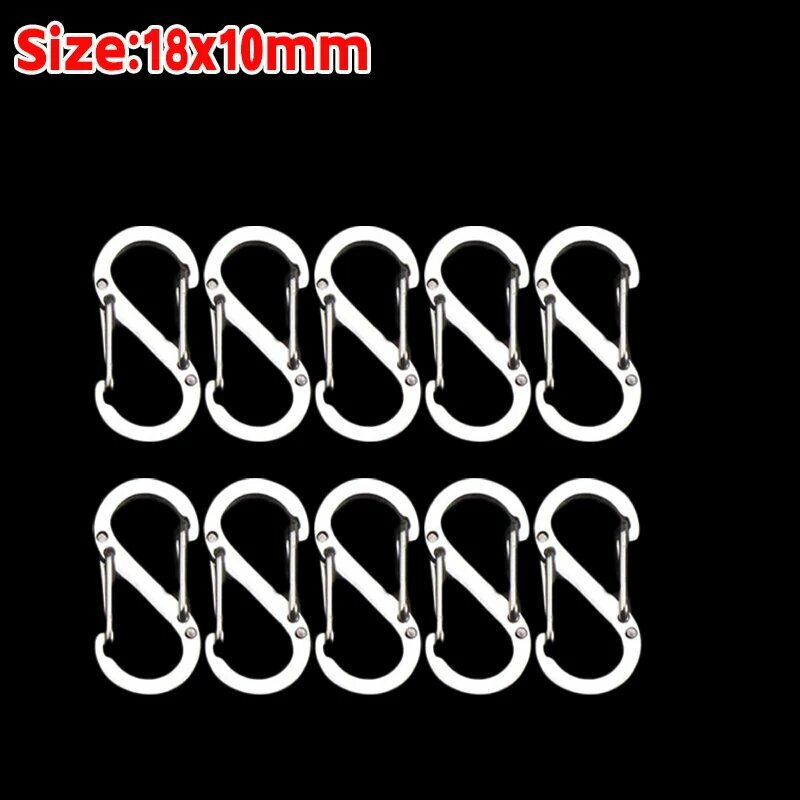 Набор карабинов 18X10mm из нержавеющей стали, 10 шт