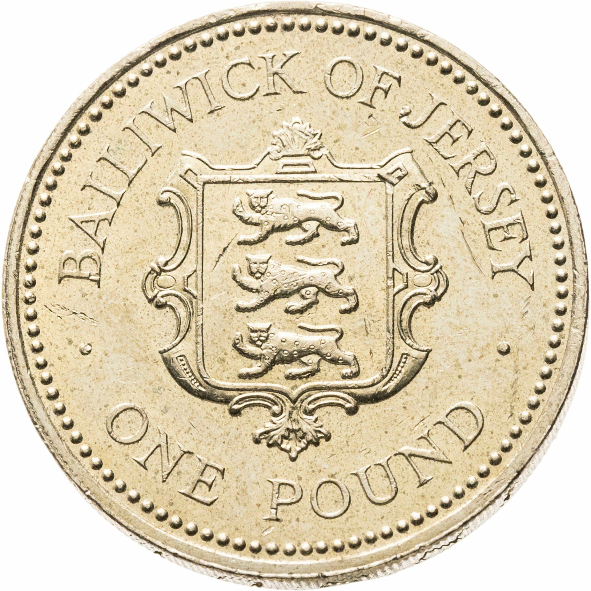 Джерси 1 фунт pound 1992, Латунь, в сохранности UNC