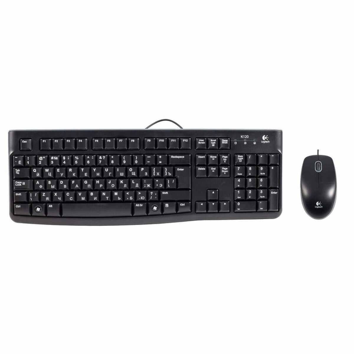 Набор клавиатура+мышь Logitech MK120, Black, ориг РУС грав (920-002561) (1844810), 10 уп.
