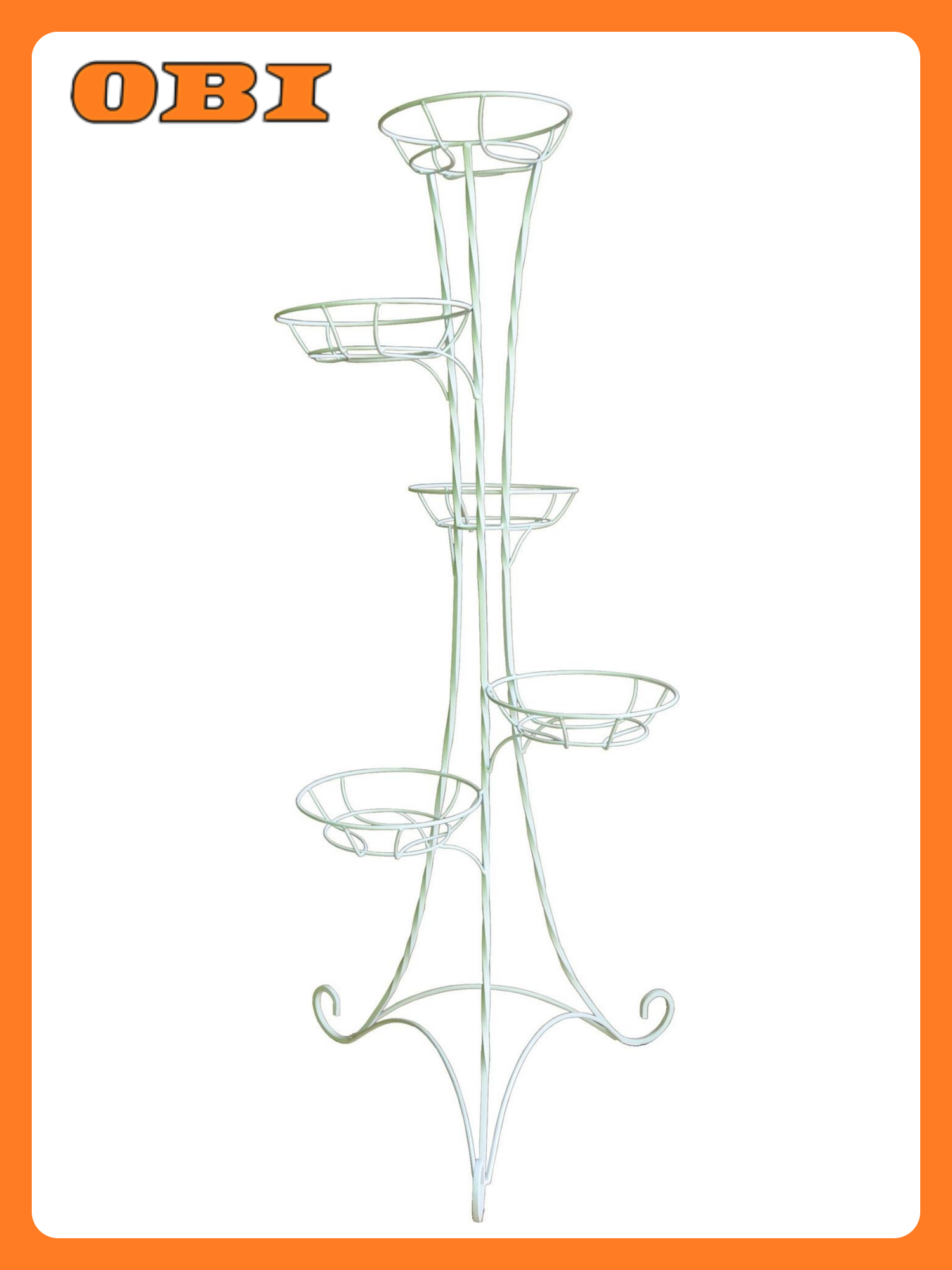 Подставка для горшков Селигер-Агро "Витая", белая, металл, 5 горшков