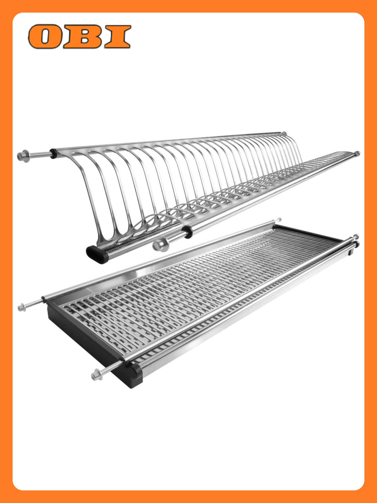 Посудосушитель 800 мм SJ304В 765х280х65мм, нержавеющая сталь (комплект)