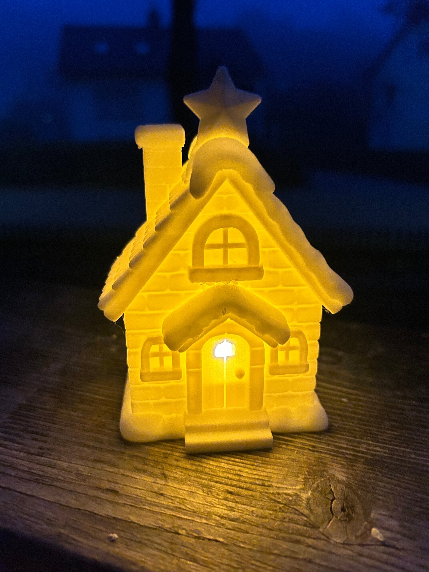 Фигурка Домик с подсветкой для диодной чайной свечи. 3д печать. 8*6*12 см.