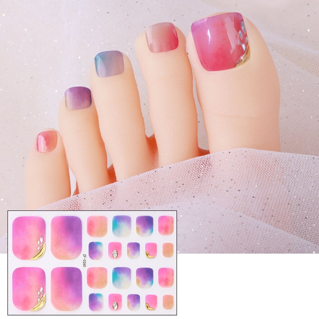 Водонепроницаемые Обертывания Для ногтей на ногах, 3D Стразы, Наклейки Для ногтей на ногах, Наклейки для ногтей на Ногах, Наклейки Для Ногтей на Ногах