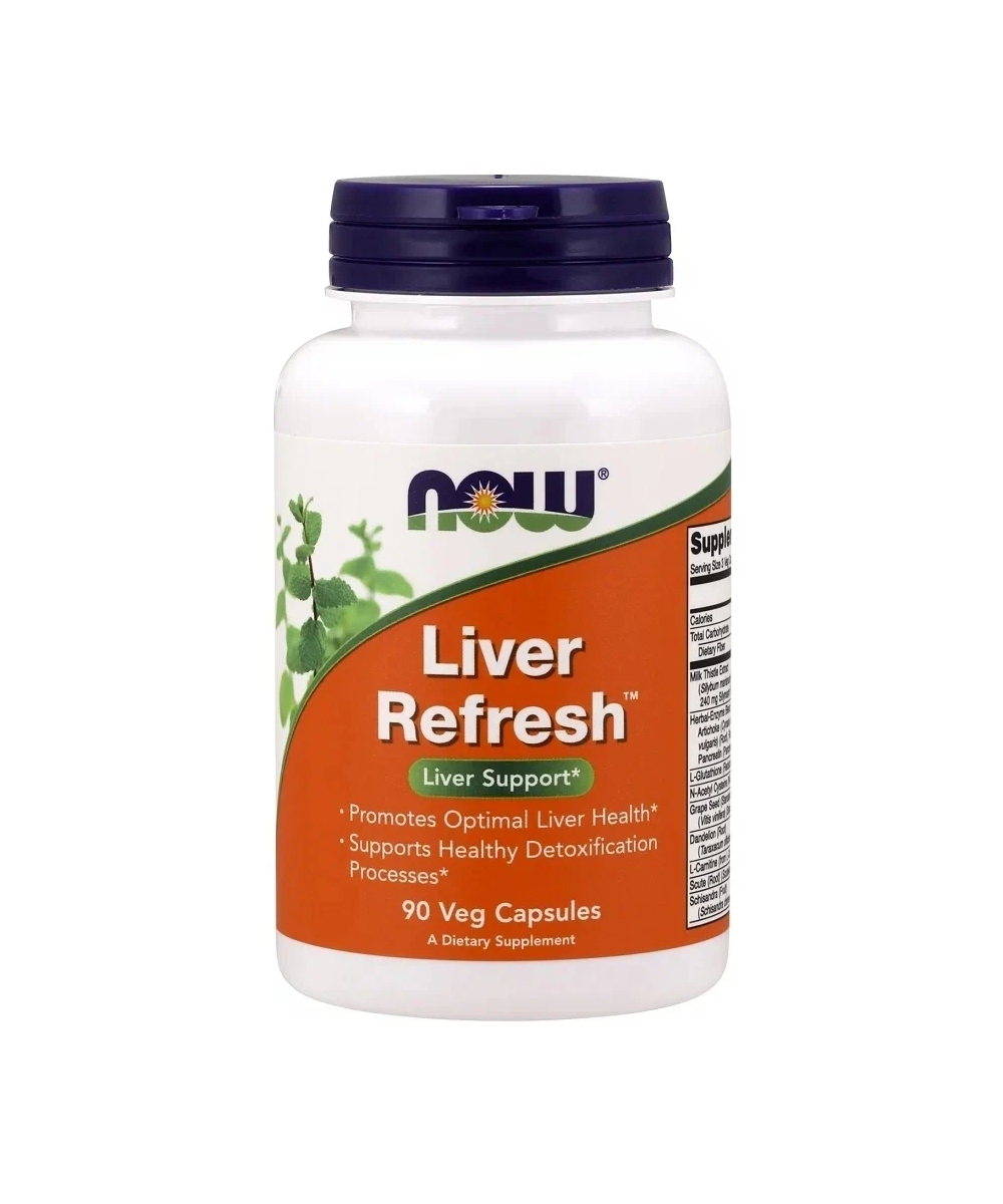 NOW Foods Liver Refresh, НАУ фудс Ливер Рефреш 90 веган капсул