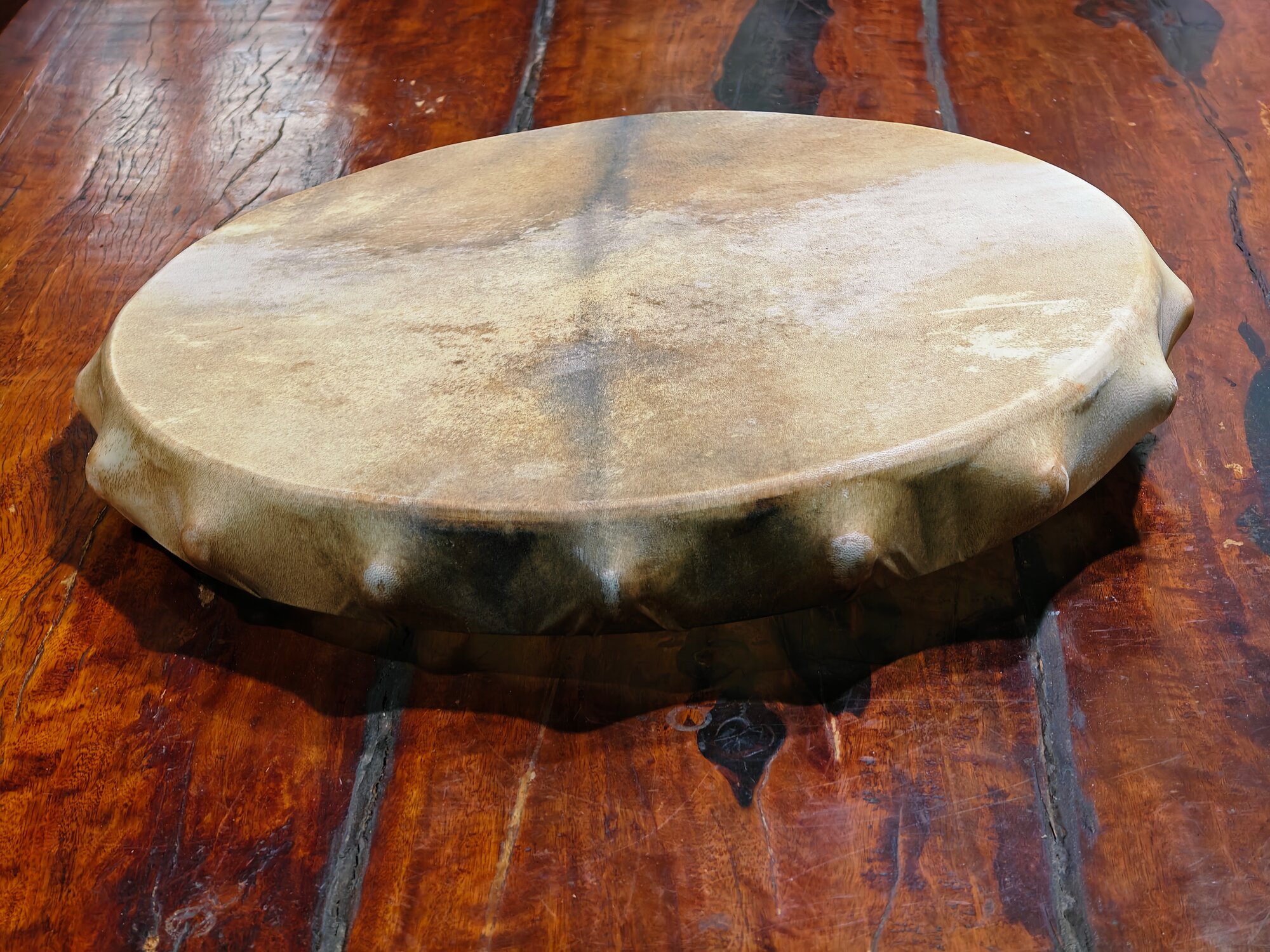 Шаманский бубен 50 см, с резонаторами, деревянная рукоять, лёгкий