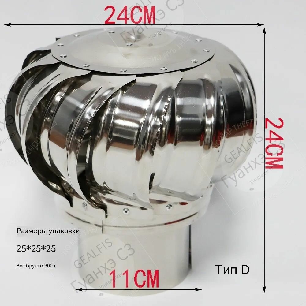 Дефлектор 110 мм для вентиляции, турбо- нержавеющая сталь, на трубу 110 мм