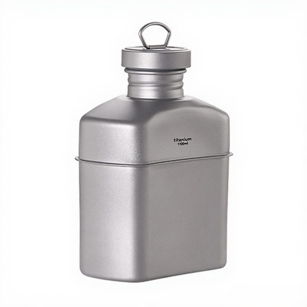 1100ml Titanium Water Bottle Ultralight Kettle Drinking Bottle with Camouflage Bag Outdoor Cookware for Backpacking Hiking Camping Travelling, Material: Titanium + PP, Color: Silver, Type: Drinking Bottle only / Drinking Bottle + Large Cup + Small Cup,