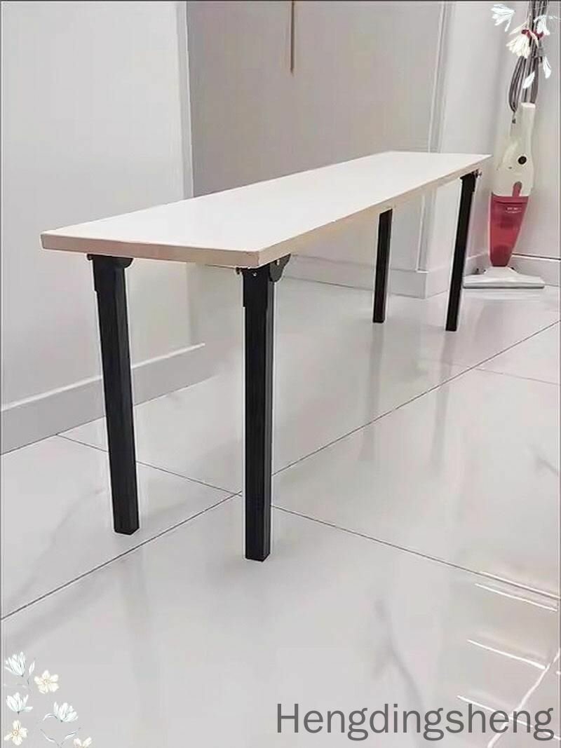 Складные металлические ножки для стола с фиксатором (2 шт.) без сверления, черный