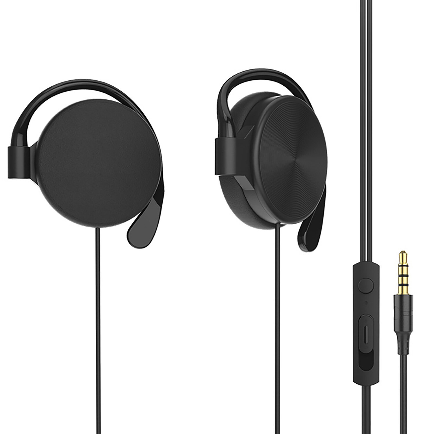 Наушники накладные спортивные проводные с регулировкой громкости и тюнером, электроплатиновое CD-подобие отпечатка пальца, черный и серебристый цвета, версии для ПК и мобильных устройств, разъемы 3.5мм: мобильная версия с одним разъемом, компьютерная