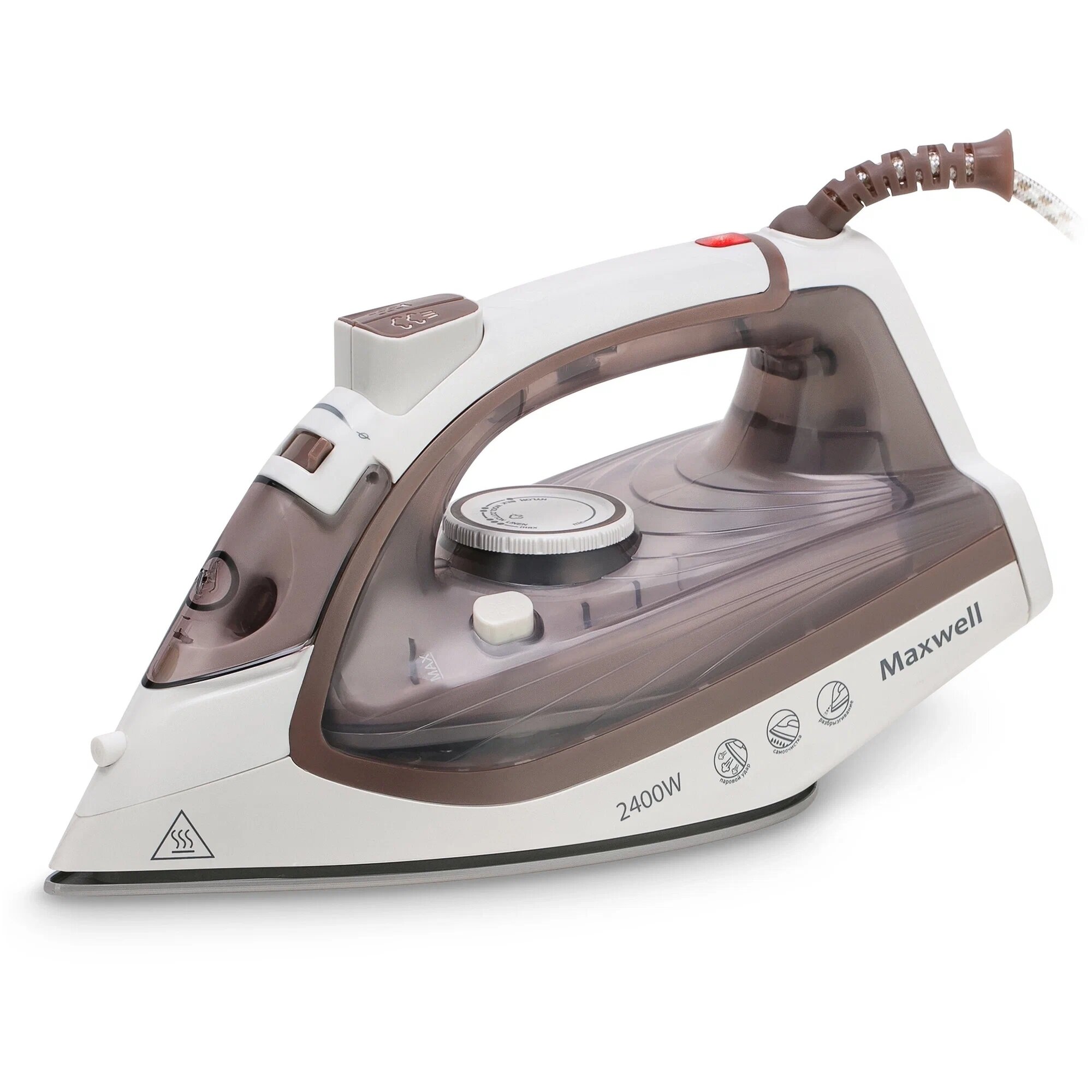Утюг Maxwell MW-3047, мощность 2400Вт, керамическая подошва, 260мл, шнур 1,8м