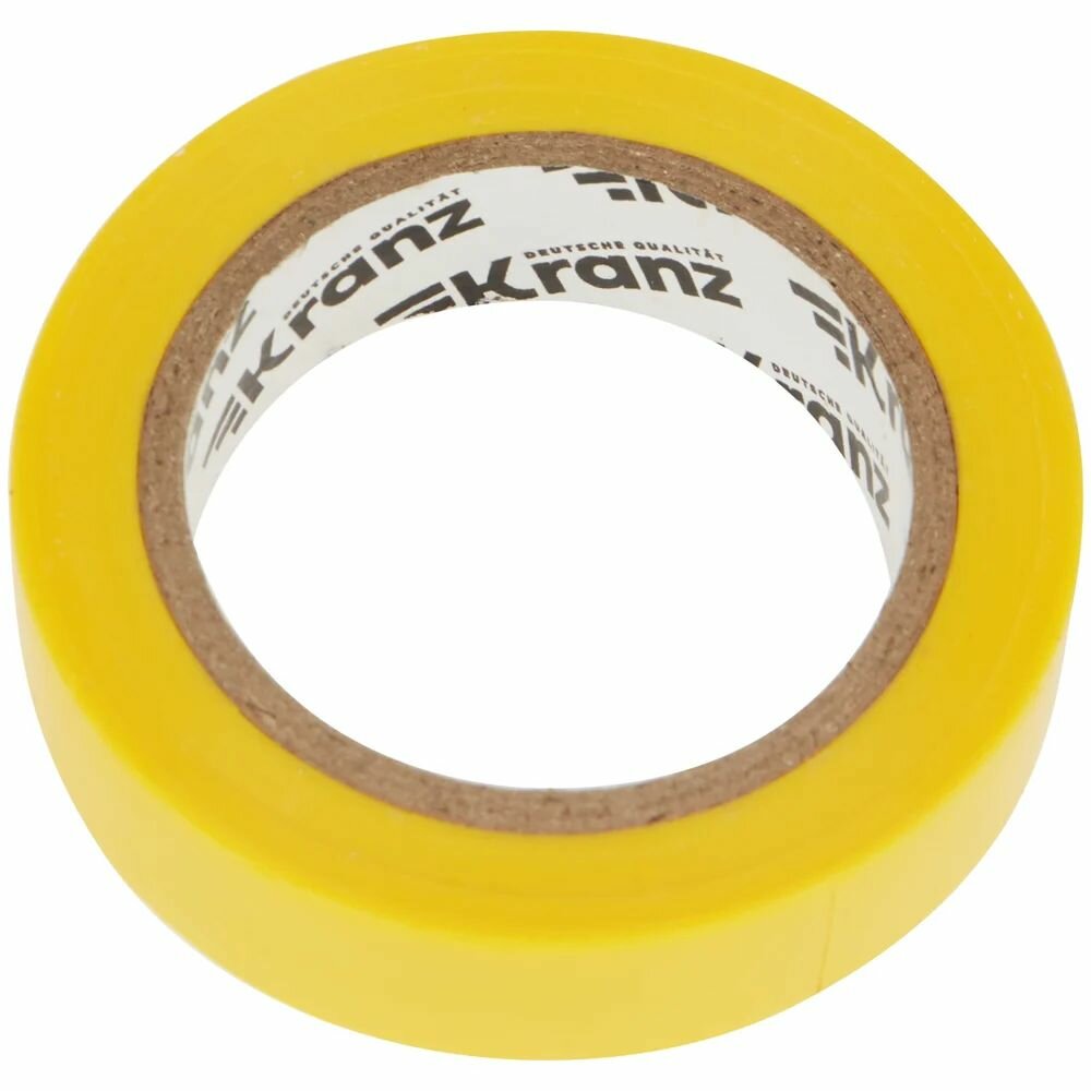 Изолента ПВХ KRANZ 0,13х15 мм, 10 м, желтая KR-09-2002