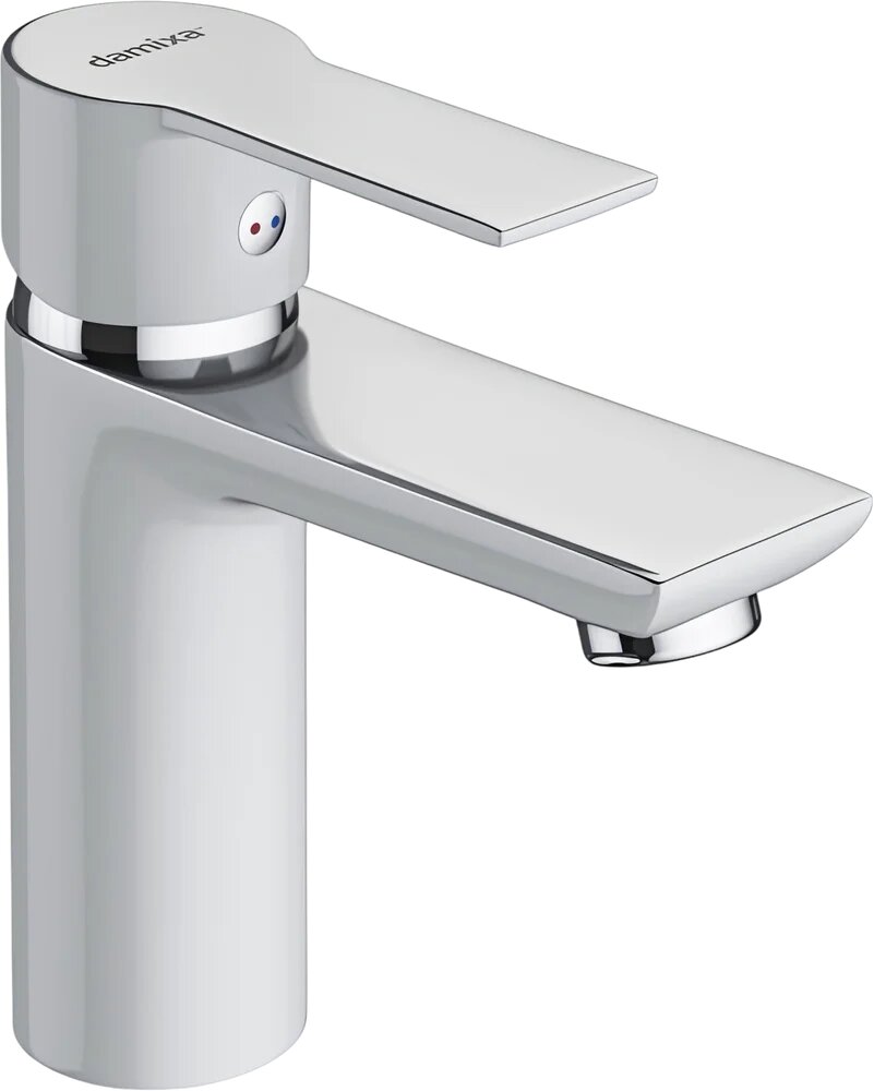 Смеситель для раковины Damixa Origin Elegance 840210000 белый, глянцевый, кран для ванной в раковину, из латуни, рычажный, с керамическим картриджем