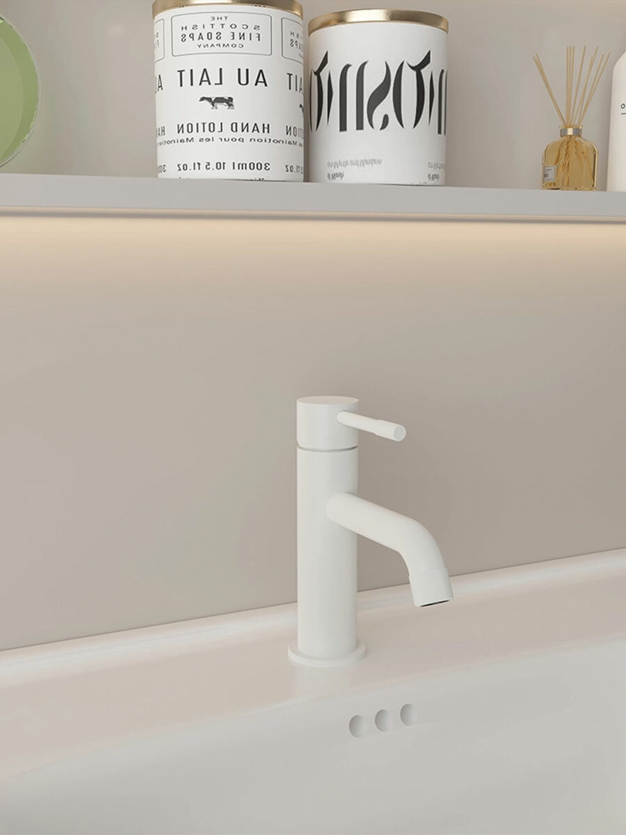 Смеситель для раковины от бренда Vieir однорычажный литой из латуни V402511-F белый