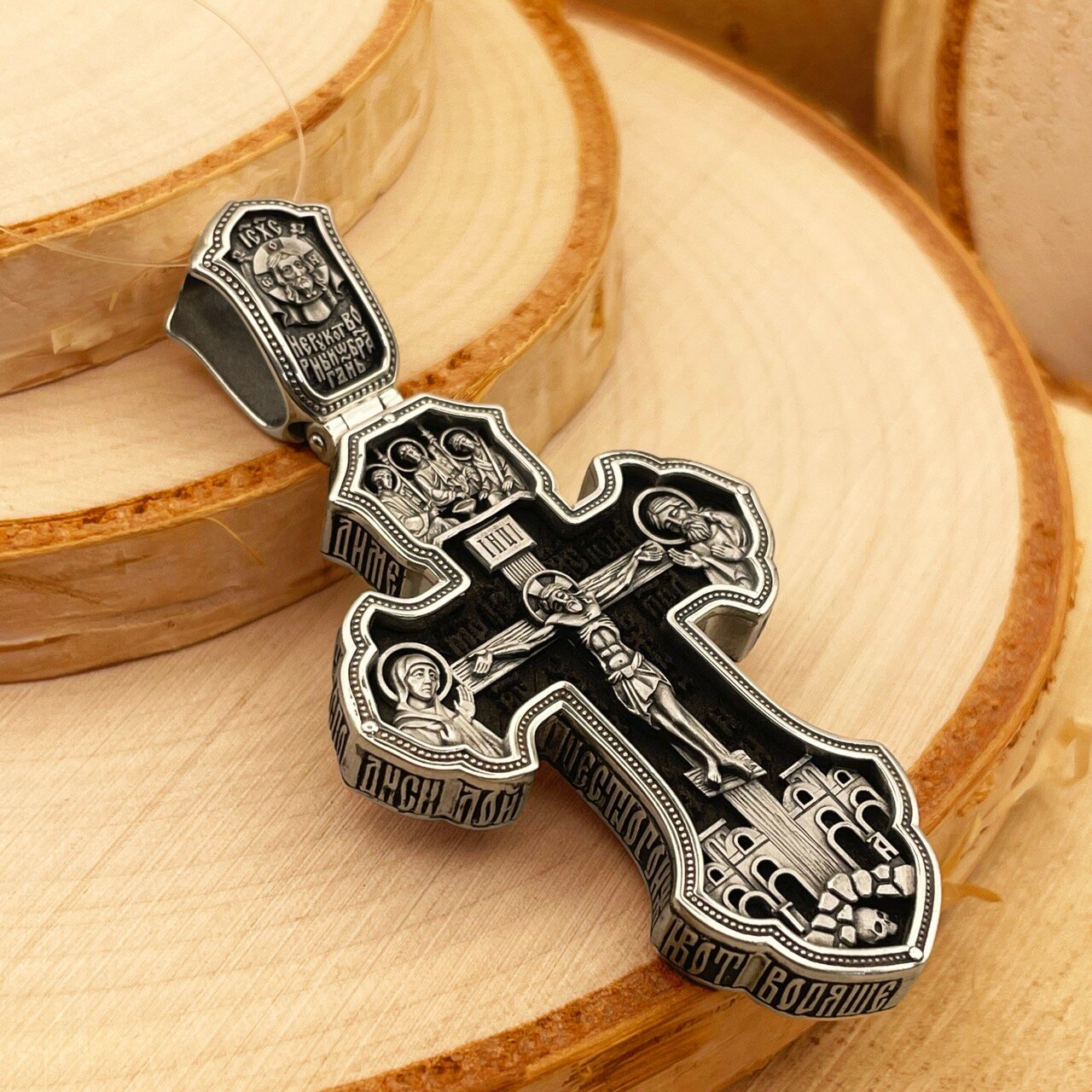 Крестик, серебро, 925 проба, оксидирование, чернение