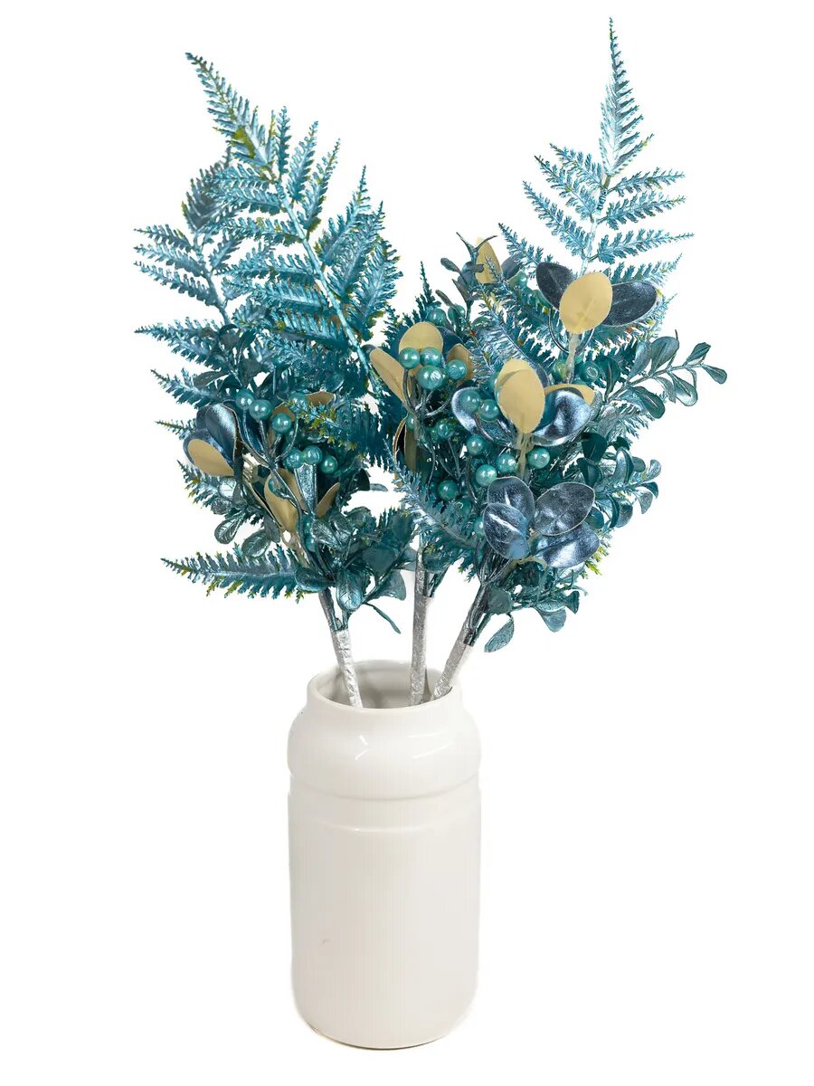 Ветка серебристо-голубая 48 см (3 штуки)