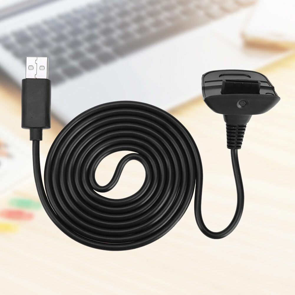 1 шт. Зарядный кабель для джойстика беспроводного игрового контроллера Xbox 360 (черный)