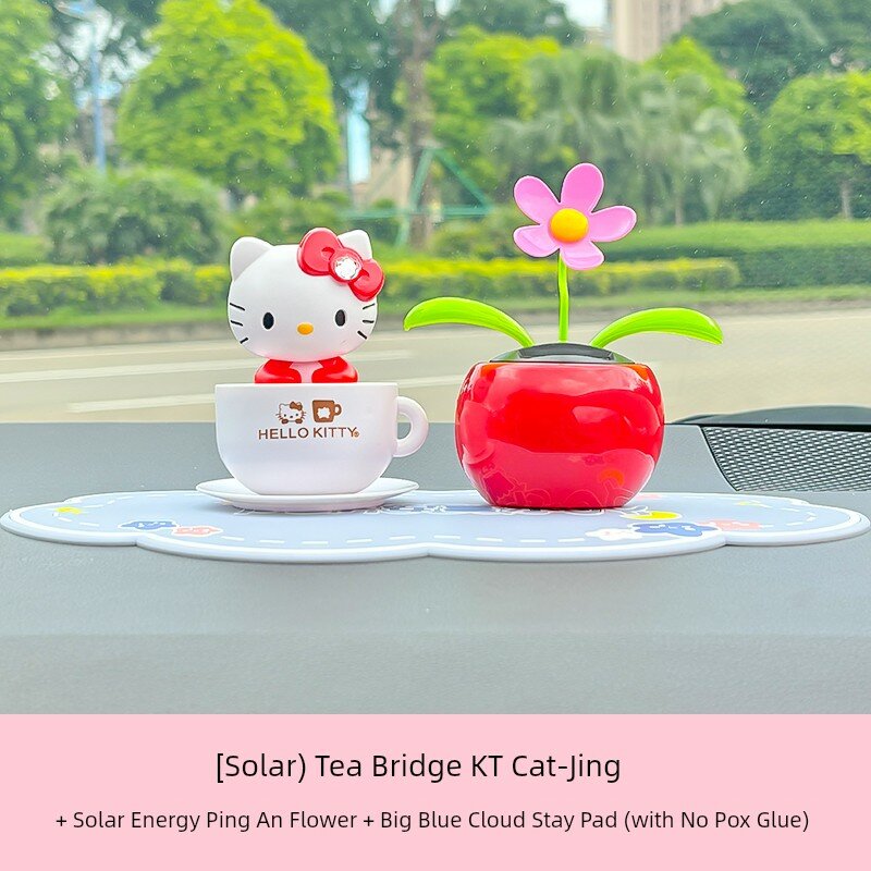 Солнечная-powered Hello Kitty чашка с подсолнухом и синей подушкой, красный цвет, декор для снятия стресса