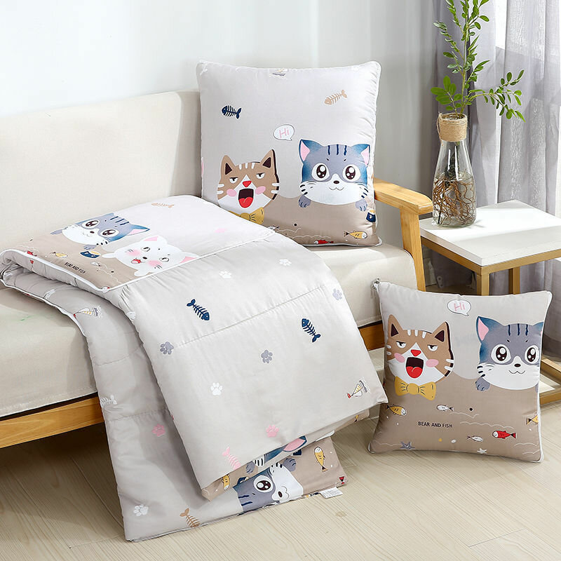 Двухсторонняя подушка для студентов, тонкое одеяло для общежития, подушка для офисного сна, складная подушка для автомобиля, летнее одеяло для кондиционера