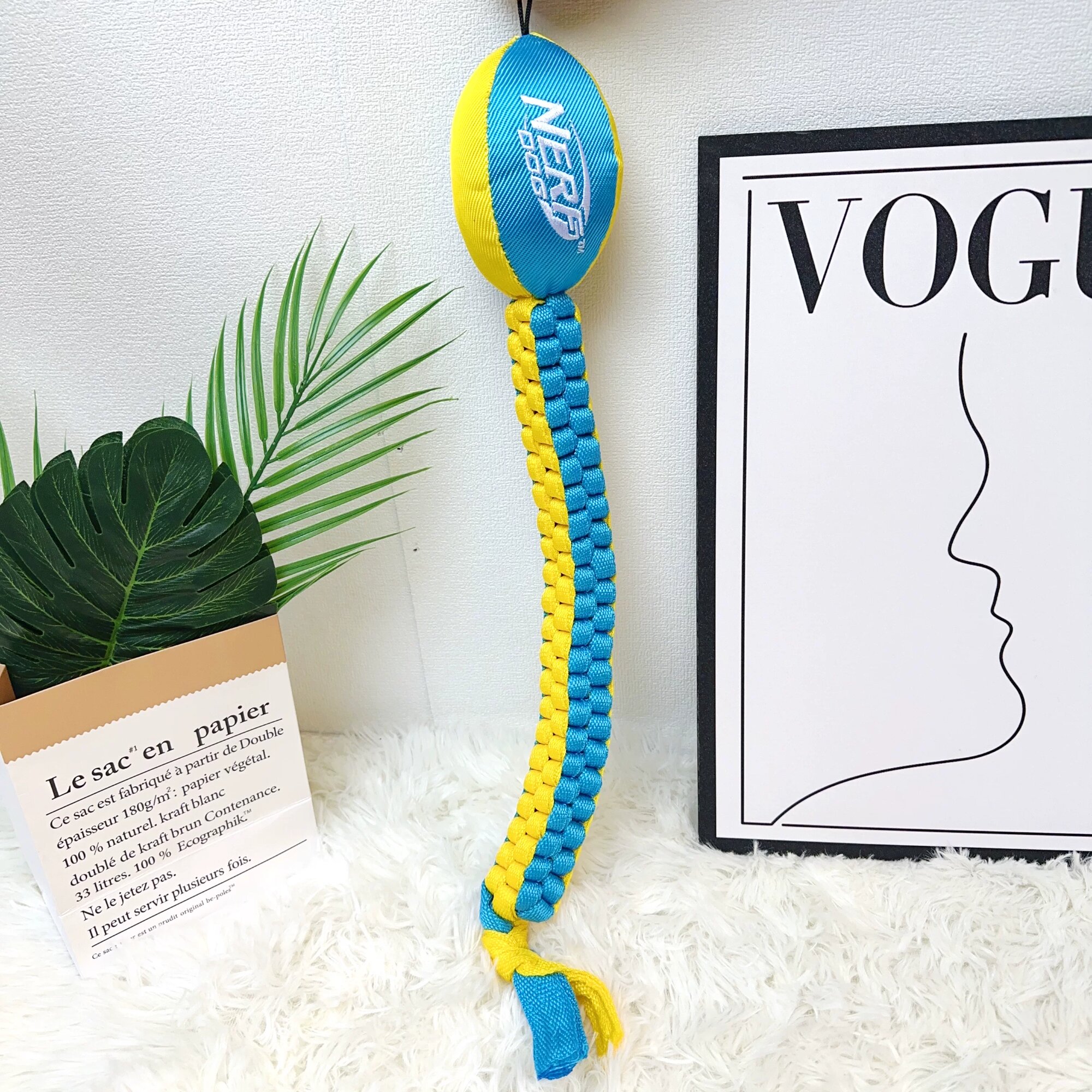 Игрушка для собак NERF из ткани Оксфорд, плетеная, для перетягивания каната, длинная, интерактивная, устойчивая к