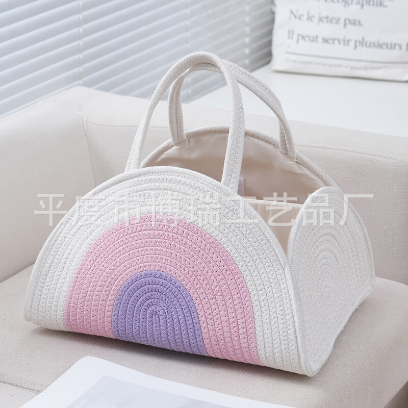 Простая корзина для подгузников с отделениями, ручная сумка для женщин, корзина для хранения из хлопкового каната, сумка с отделениями, корзина для беременных