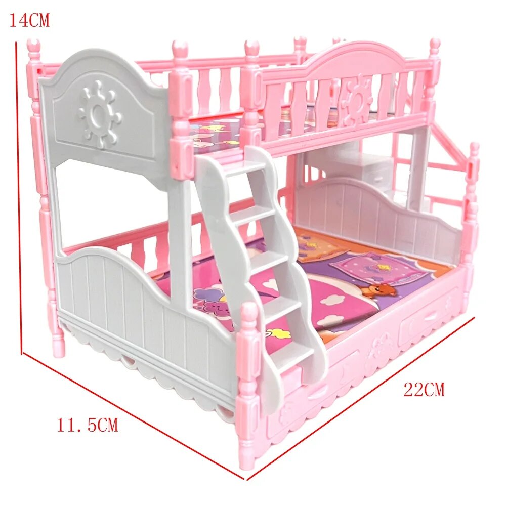 Двухъярусная кровать для кукол Barbie, Цвет: set 9