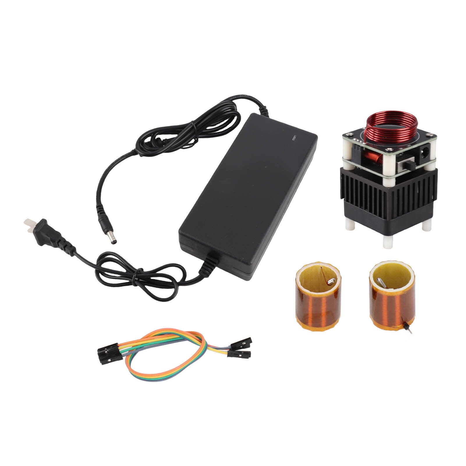 Экспериментальная установка для создания высокочастотной плазменной дуги с катушкой для демонстрации электронного пламени, 48 В постоянного тока.