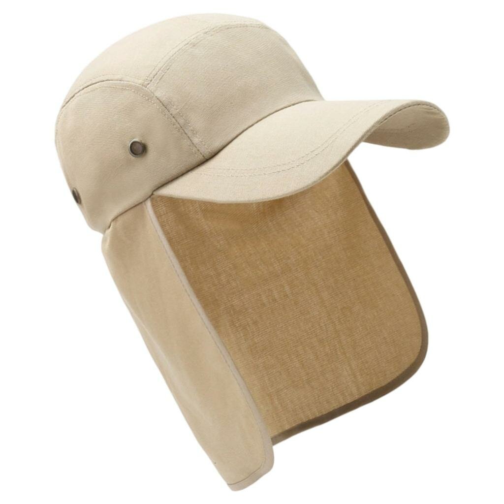 Бейсболка с козырьком и защитой для шеи, Цвет хаки 1