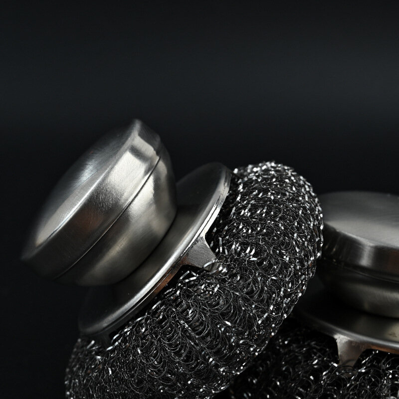 Стальная вата, шарик, щетка для кастрюль из нержавеющей стали, домашняя, не оставляющая ворса, кухонная щетка для мытья посуды, щетка для кастрюль, удаление грязи, чистящий шарик, стальная щетка