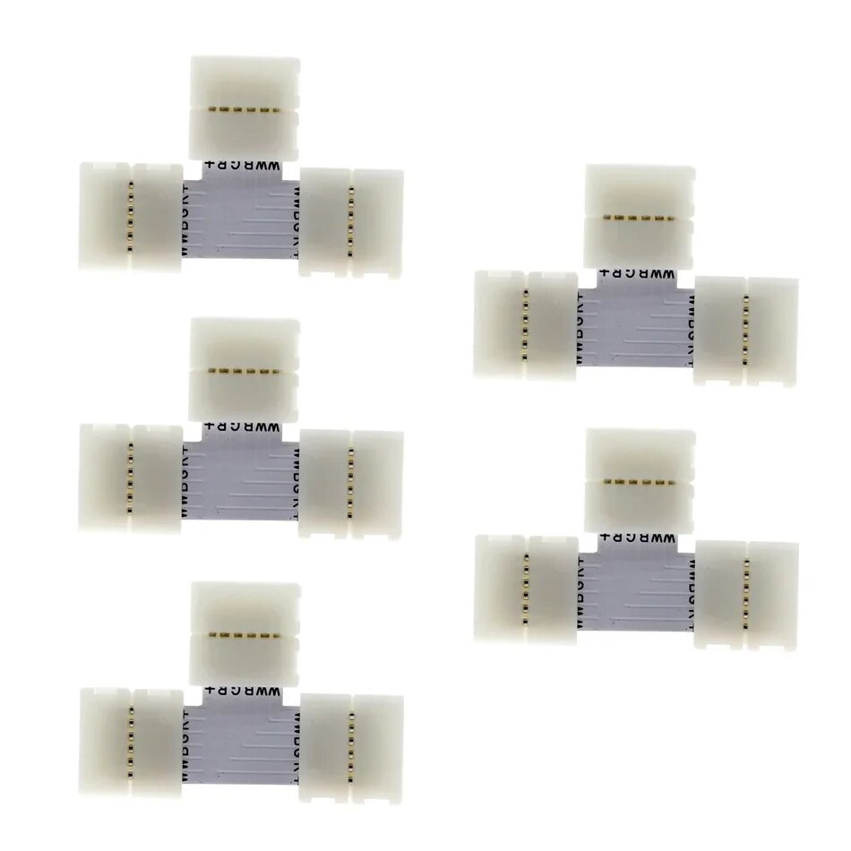 Разъемы YSRSAI для светодиодной ленты 5050 4P-10mm, 5PCS T Connector