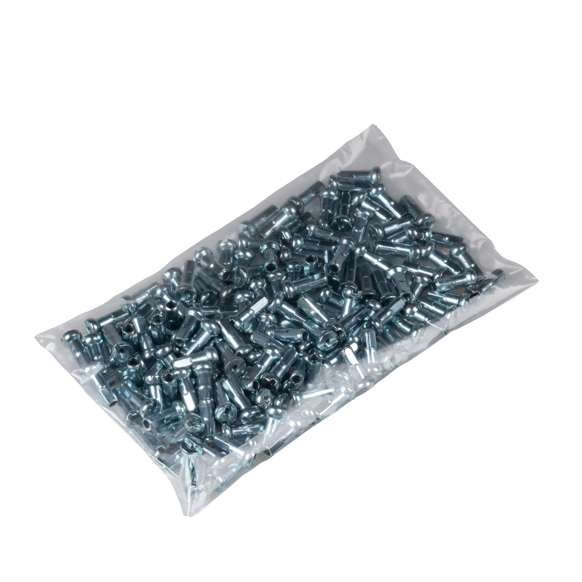 Ниппель для спиц велосипедных 12 мм комплект 144 штуки серебристый металл