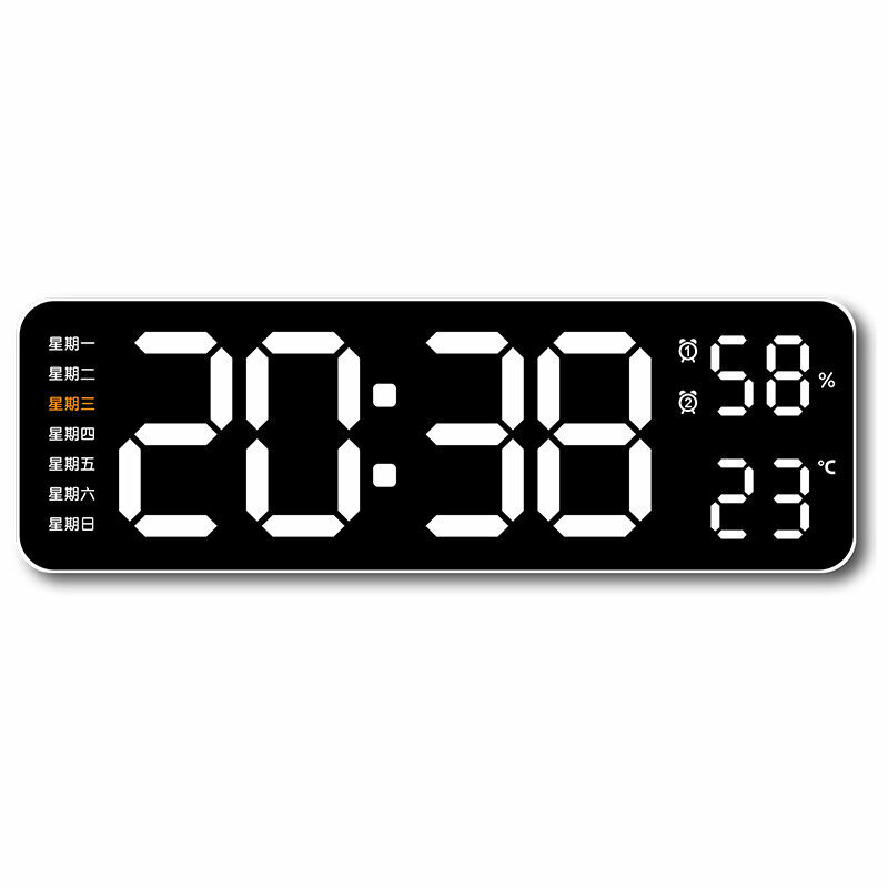 2025 5503 Кросс-бордер горячая продажа часов, простые многофункциональные часы, прямоугольные, с крупным шрифтом, будильник, подвесные и стоячие часы