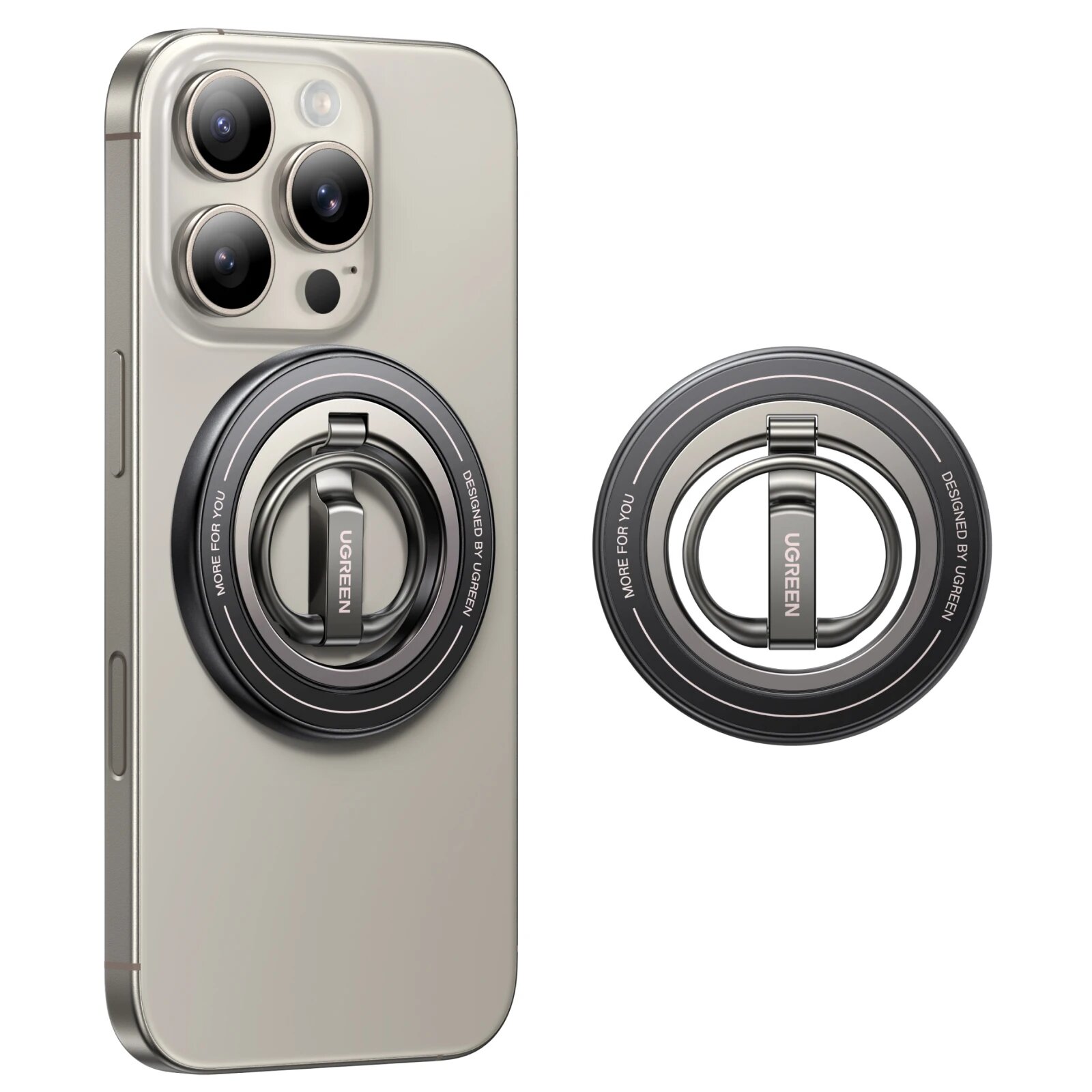 Двусторонний магнитный держатель для телефона UGREEN 360° ° Вращающаяся подставка для телефона Strong Magsafe iPhone 17 16 15 Pro Max Xiaomi Samsung