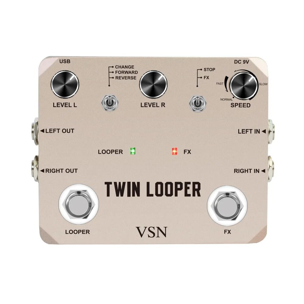 VSN LTL-02 TWIN LOOPER Обновляет педали для электрической гитары 10 минут