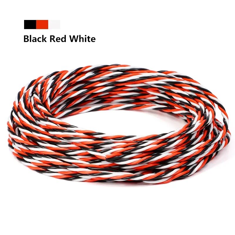 Витой кабель для сервопривода JR Futaba 26/22 AWG 30/60 жил 26AWG, Black Red White, 2 meters
