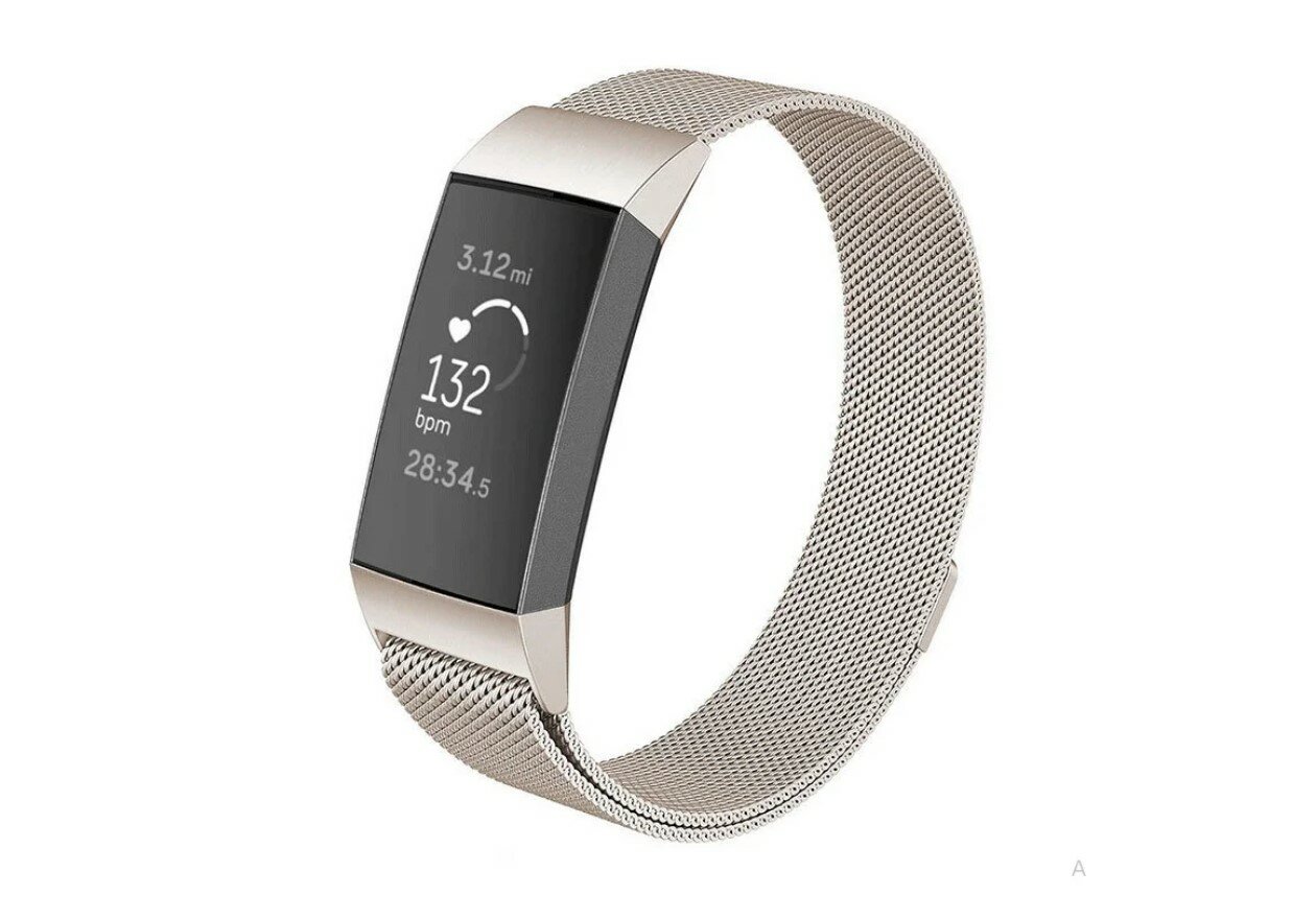 Миланский ремешок MyPads для Fitbit Charge 4 Special Edition/ Fitbit Charge 3 из нержавеющей стали (серебристый)