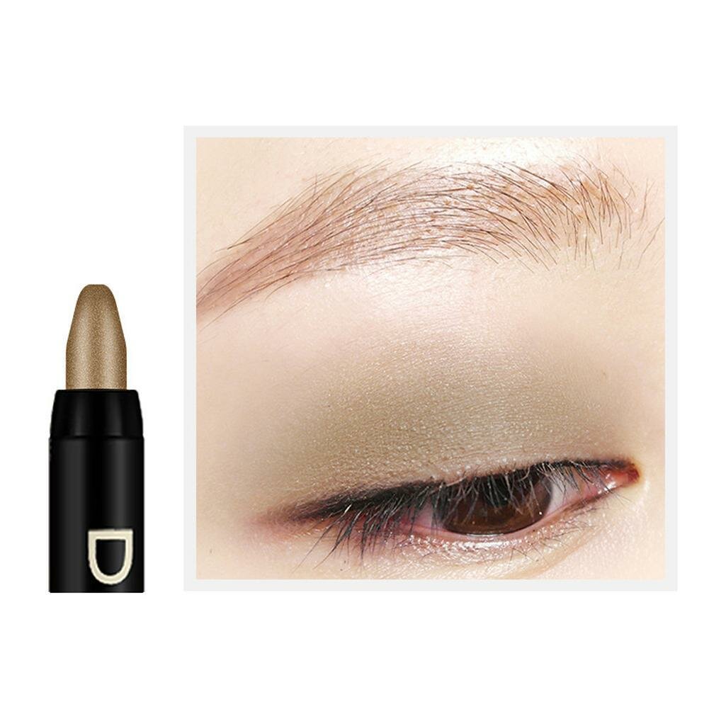 Long lasting Eyeshadow Stick Eye Makeup Compact Design Rotating Eyeshadow Stick Glitter Delicate Texture Waterproof Lying Silkworm Pencil Beginner